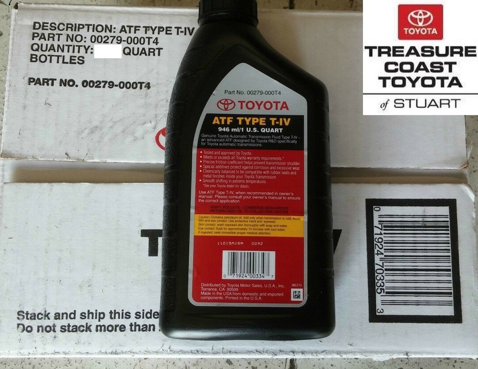 NEW OEM TOYOTA ATF T4 (T-IV) TYPE 4 TRANSMISSION FLUID CASE 6 QUARTS | eBay