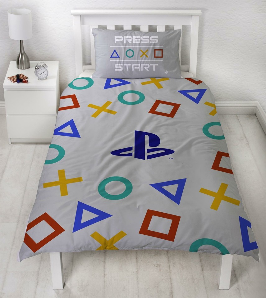 Sony Playstation Symbol Single Duvet Cover Reversible Bedding Set PS5 ...