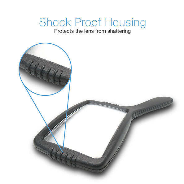 4X Large Handheld Magnifying Glass with Comfort Grip & Shattered Proof ...