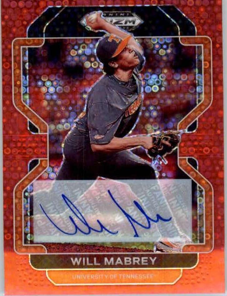 2022 Panini Prizm Draft Picks - Will Mabrey #PDP168 Red Donut Circle ...