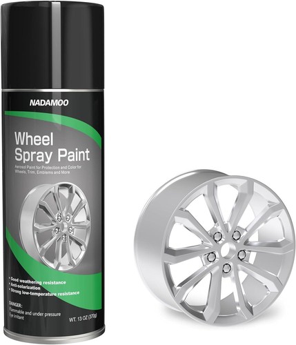 Silver, 13OZ, Aluminum Wheel Spray Paint, Semi-gloss Aerosol Car Rim ...