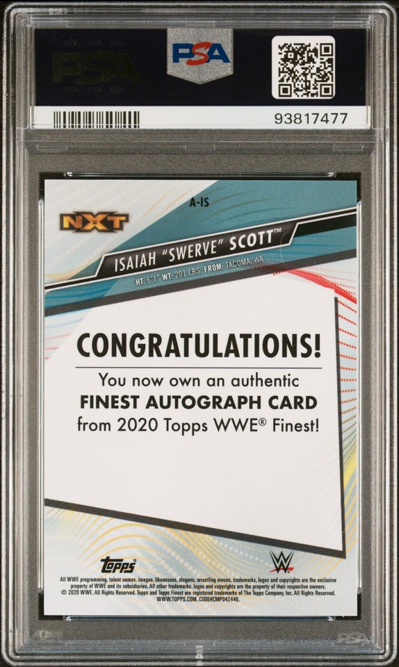 2020 Topps WWE Finest Swerve Scott Strickland Black Ref. /25 On-Card ...