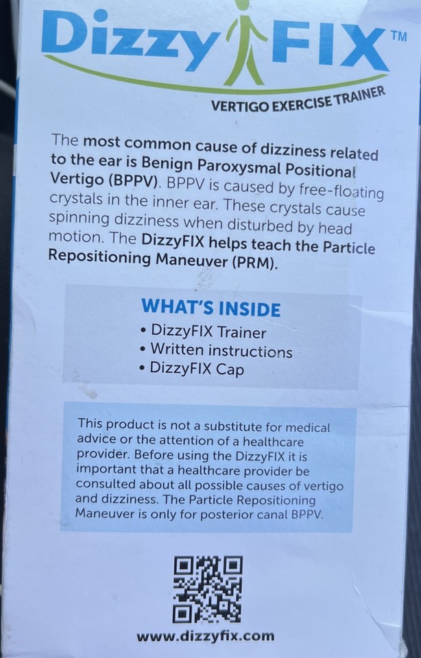 Dizzy Fix Vertigo Exercise Trainer for Home Use Drug- Safe & Natural ...