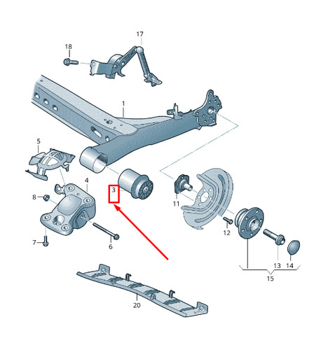 NEW VW GOLF SPORTSVAN AM REAR AXLE SUPPORT MOUNT BUSHING 5Q0501541E | eBay