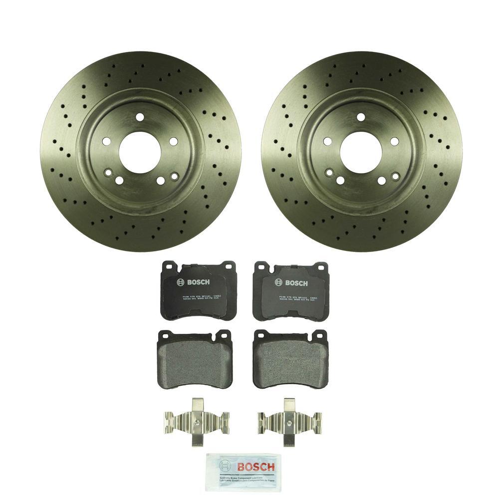 Bosch Front Vented 329mm Rotors & Semi-met Disc Brake Pads Kit For MB ...