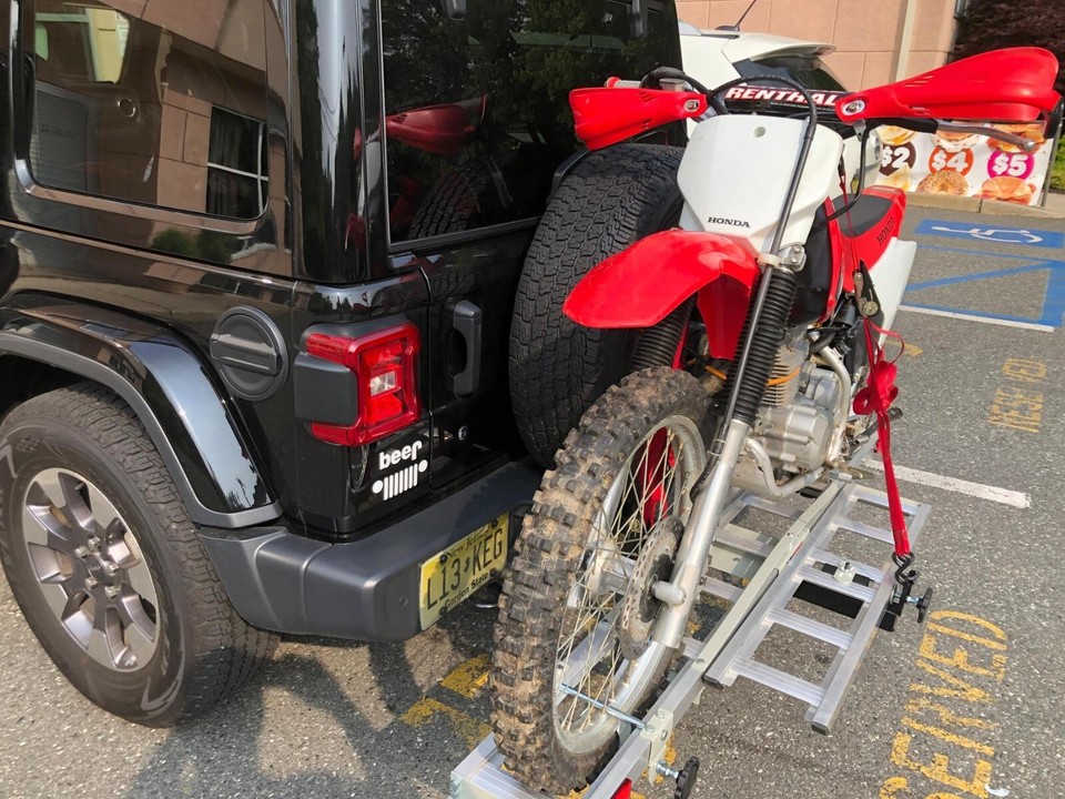 Motorcycle Hitch Receiver Mounted Aluminum Dirt Bike Carrier Trailer ...