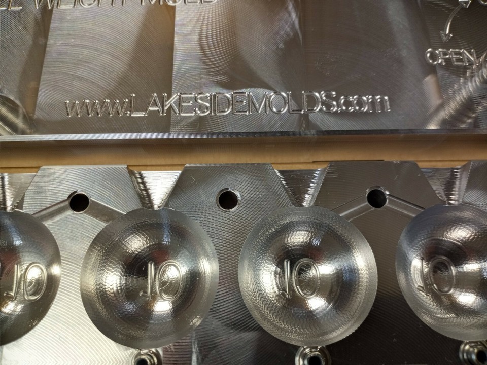 8 and 10 oz Cannon Ball Deep Drop Weight Mold ( 8 Cavity ) CNC Machined ...
