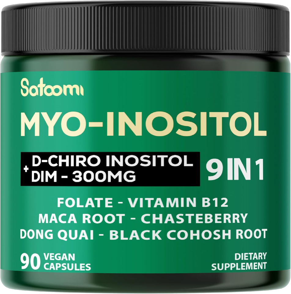 9In1 Myo-Inositol & D-Chiro Inositol Supplement with DIM, Folate ...