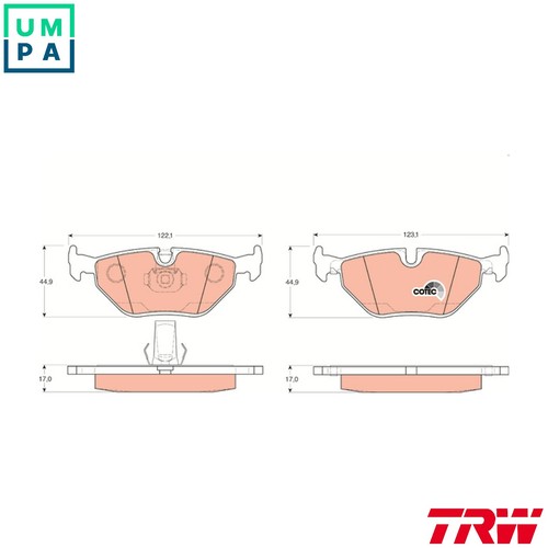 BRAKE PAD SET DISC BRAKE GDB1265 FOR ALPINA BMW M62 B46 4.6L 8cyl B10 ...