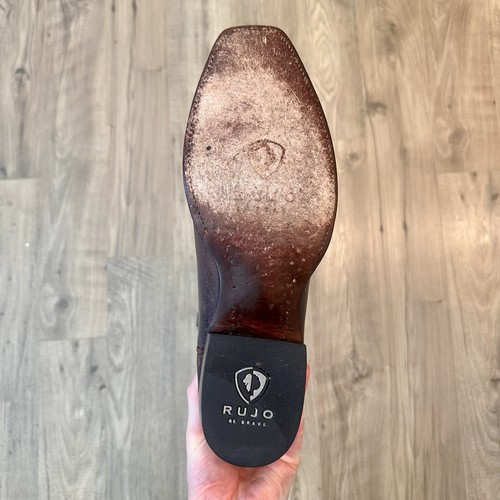 RUJO “The Tate” Boots 12 Men's Goat Leather Cowboy Western Brown Ranch ...