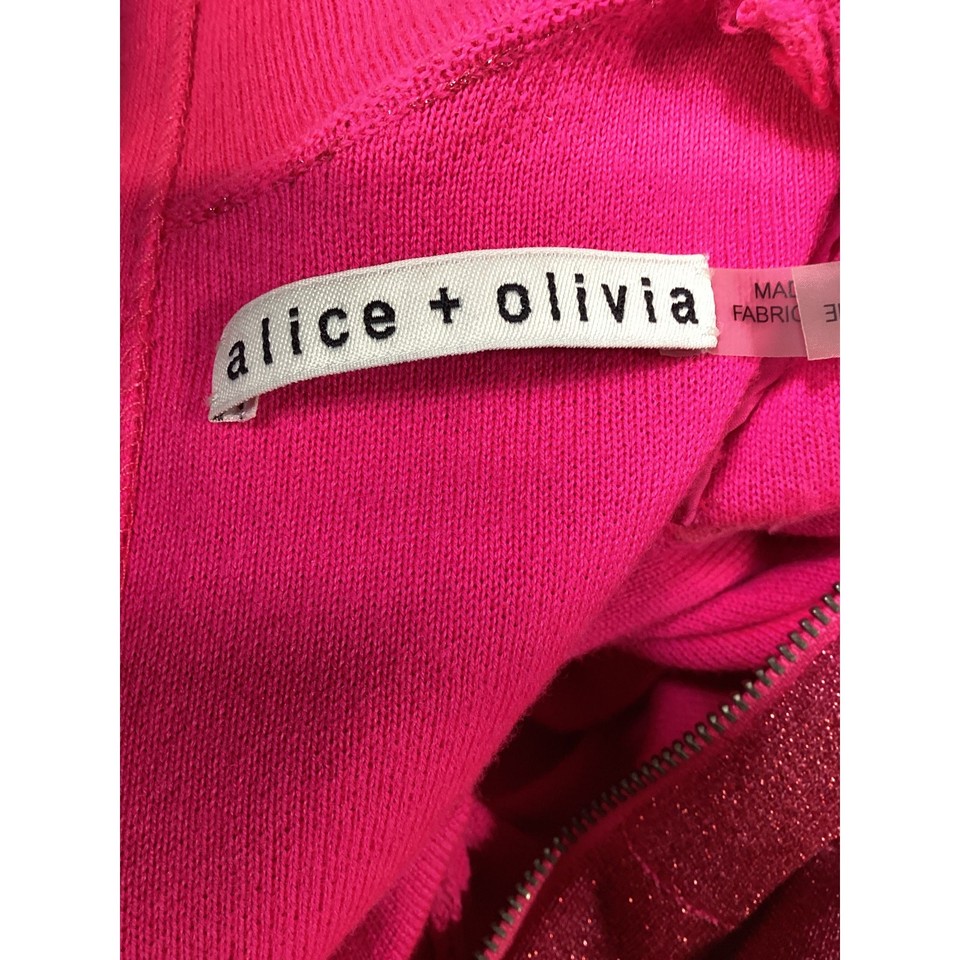 Alice And Olivia Shimmering Wild Pink Metallic Issa Turtleneck Puff ...