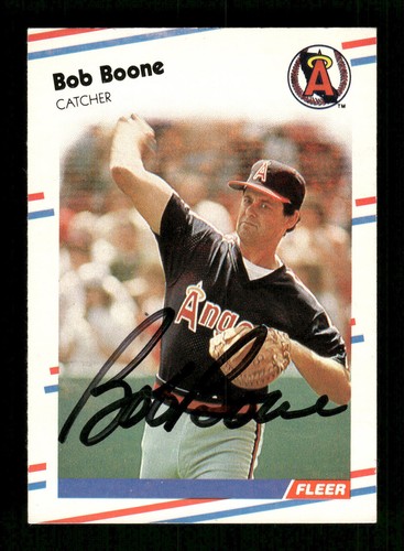 Bob Boone Autographed 1988 Fleer Card #485 California Angels | eBay