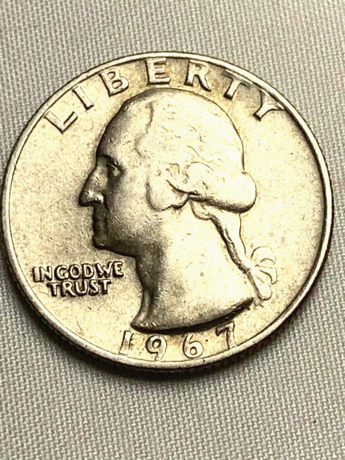 1967 Washington Quarter- No Mint Mark Letters and Date on Rim Mint ERR ...