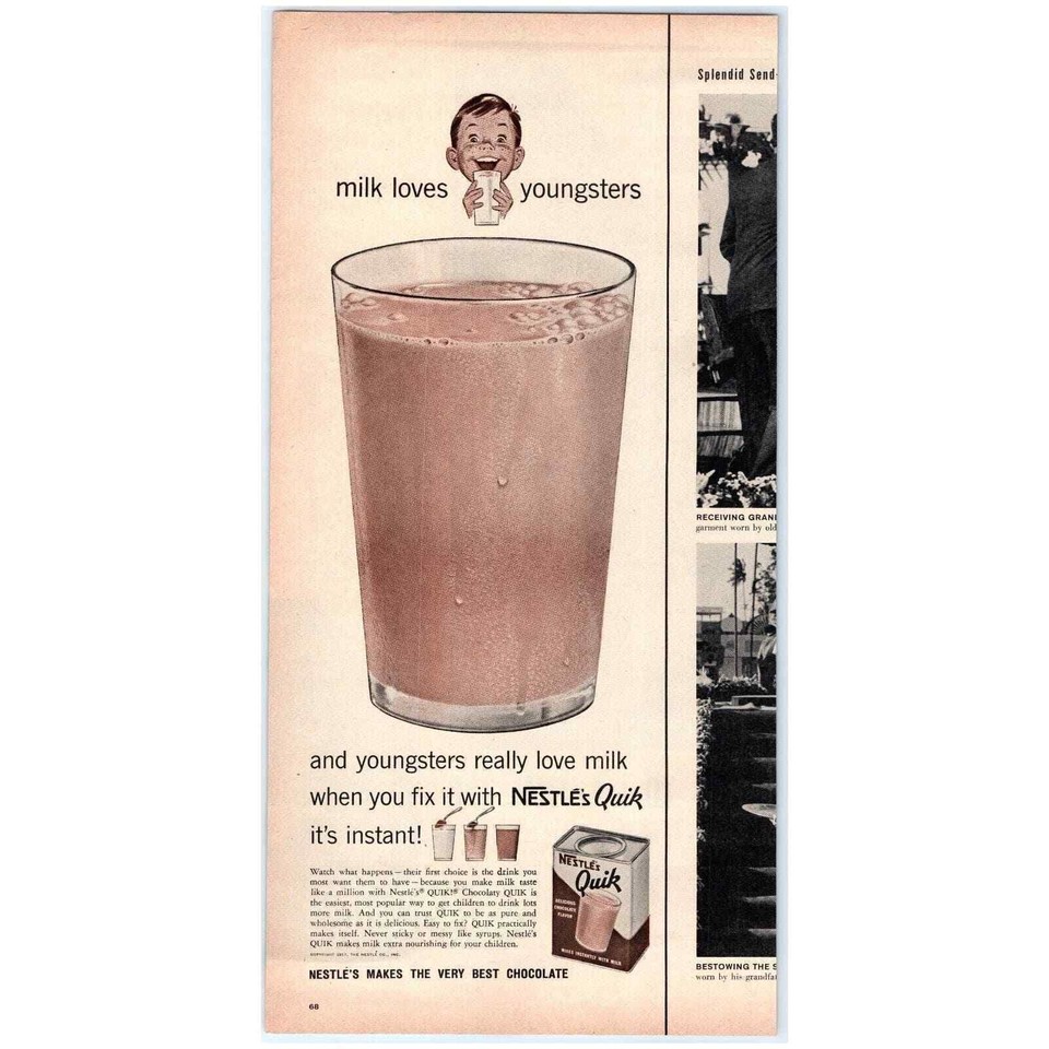 1957 Print Ad Nestle's Quik Chocolate Milk Make The Very Best Chocolate ...