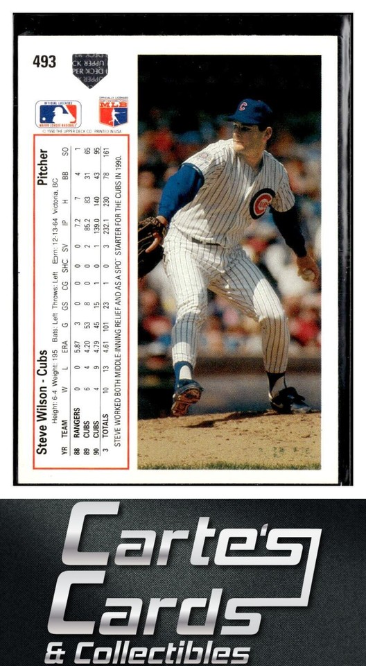 Steve Wilson 1991 Upper Deck #493 Chicago Cubs TTM/IP Signed ...