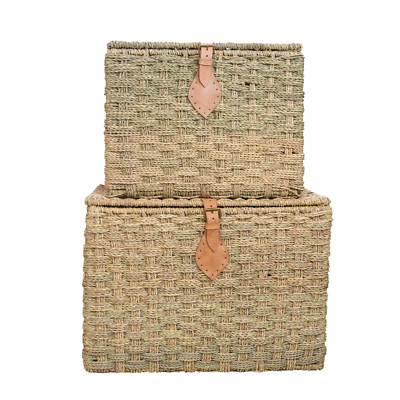 Wicker Storage Chest Trunk - Extra Large Wicker Basket with Lid ...