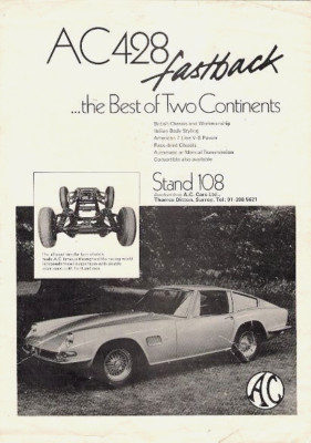 AC 428 Fastback Early 1970s UK Market Motorshow Single Sheet Sales ...