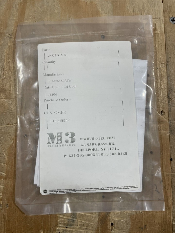 AN525-832-20 PILGRIM SCREW, SCREW | eBay
