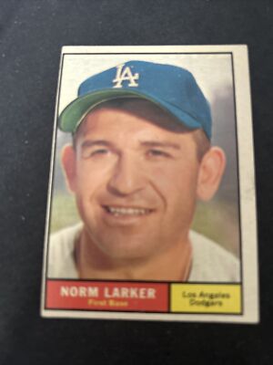 1961 Topps Baseball Card #130 Norm Larker Los Angeles Dodgers Nm+ Free ...