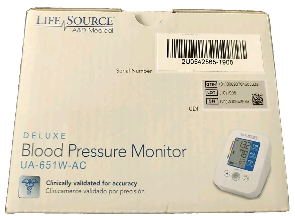 New A+D Medical Life Source UA-651W-AC Blood Pressure Monitor Deluxe Plus Size | eBay