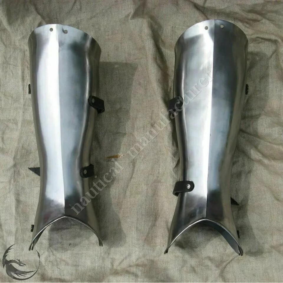 Medieval Knight Guard Steel Armor Larp Crusader Leg Greaves Armor gift ...