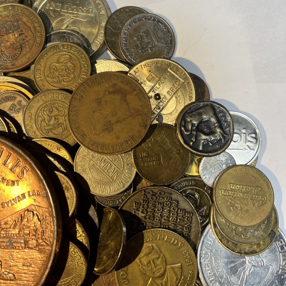 Lot Of 4 Pounds Tokens and Medals Trade, Tax, Casino, Transportation ...