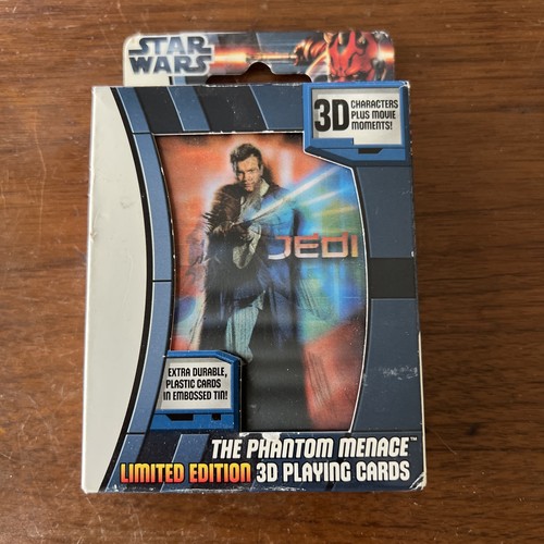 Star Wars 3D Lenticular Playing Cards Embossed Tin Phantom Menace Bonus ...