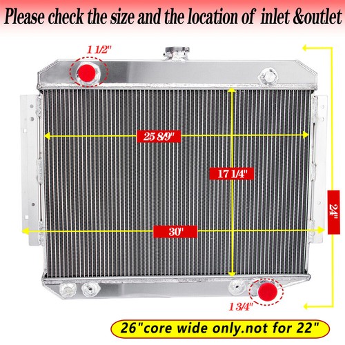 3-Row Aluminum Radiator For 1971-79 Dodge B100 D100;W150 D200 ...