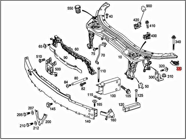 Radiator Core Support-upper Tie Bar Rear Bracket Right 2056260312 for ...