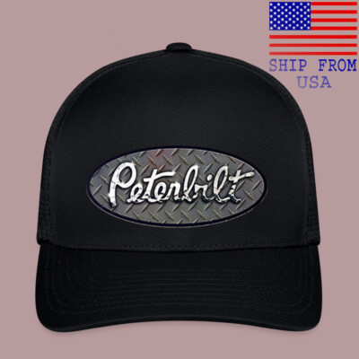 Peterbilt Truck Car Trucker Black Baseball Cap Hat Adult Size S/M & L ...