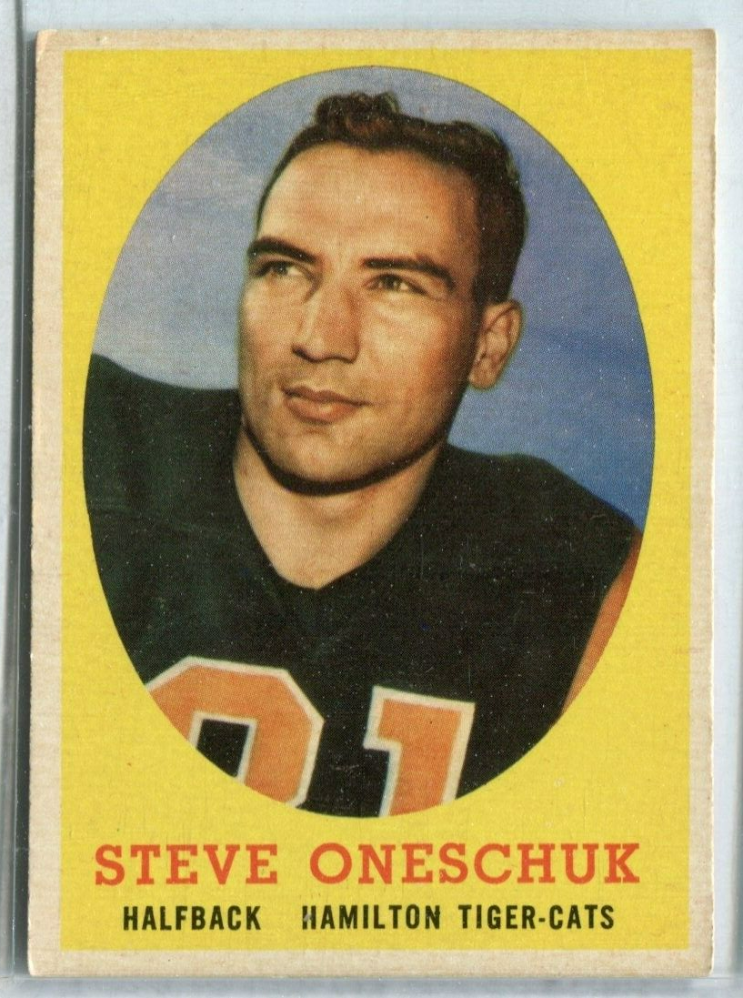 1958 Topps CFL Canadian Football Card #79 Steve Oneschuk - Hamilton ...