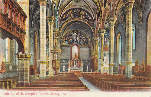 Jasper Indiana IN~Interior St Josephs Catholic Church~Rectory Postcard ...