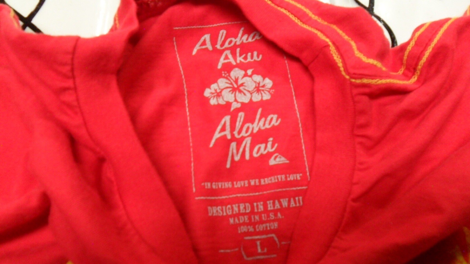 Large Aloha AKU Aloha MAI Quicksilver Brand Shirt - Gem