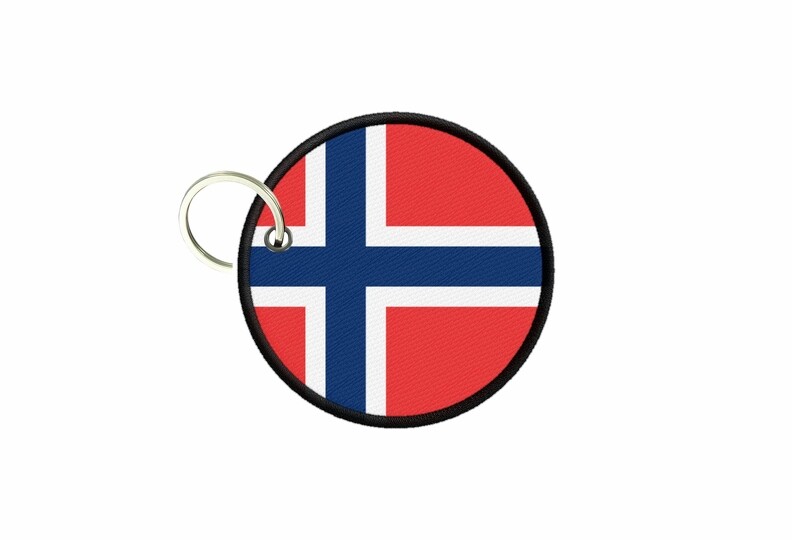 Norwegian Flag Keychain Round Badge | eBay