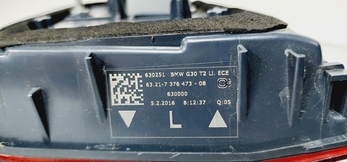 17 18 19 20 BMW 530E 530I 540I M5 M550I REAR LEFT INNER TAILLIGHT ...