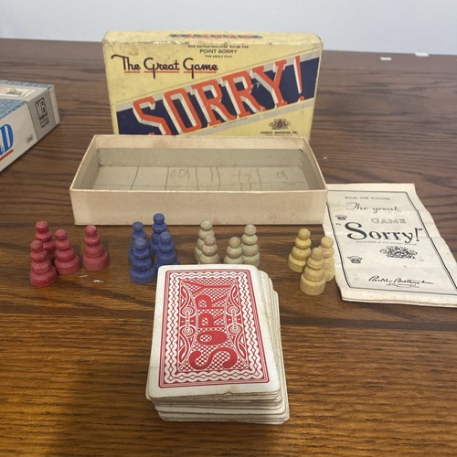Vintage Point Parker Brothers Sorry Cards Wooden Pieces NO BOARD ...