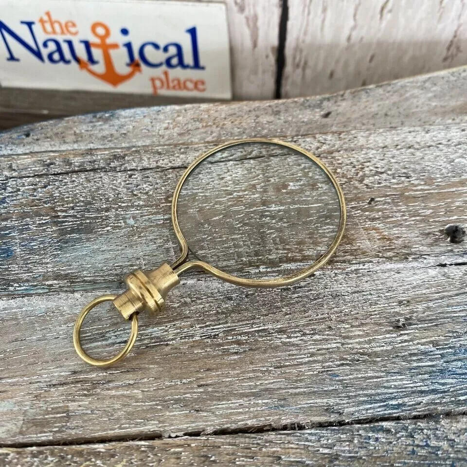 "Brass Round Magnifying Glass – Pendant Monocle Necklace for Reading ...
