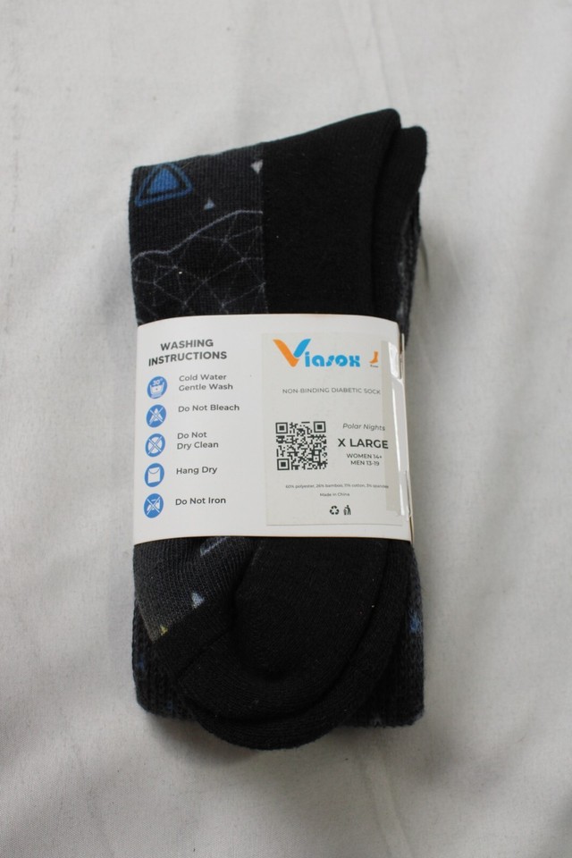 Viasox Unisex Diabetic Non-Binding Socks Assorted Colors/Sizes/Styles ...