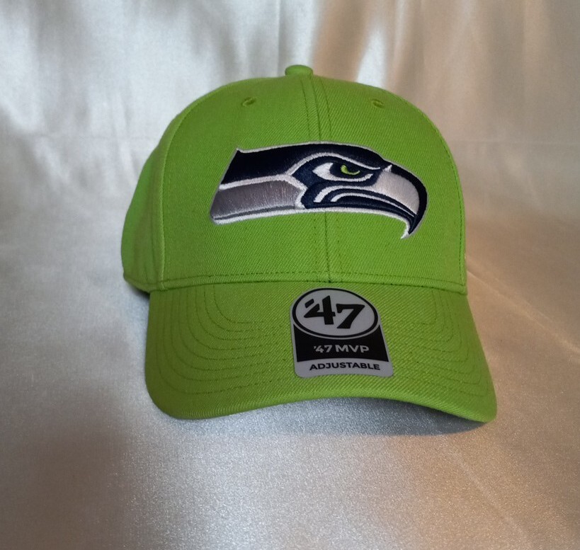 Seattle Seahawks NFL Lime Green Hat Cap Adult '47 MVP Adjustable Hawks ...