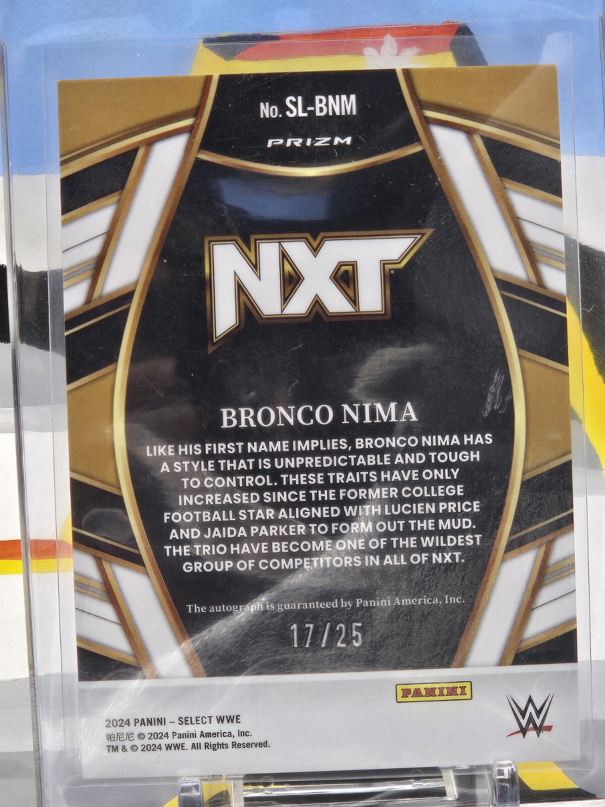 Bronco Nima 2024 WWE Select Autograph #SL-BNM Tie-Dye 17/25 NXT | eBay