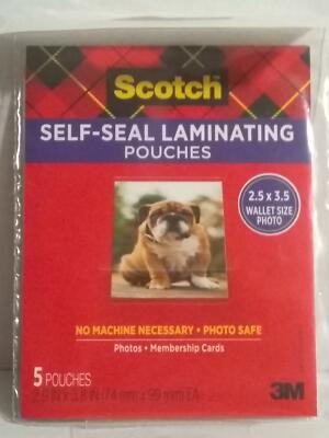 Scotch Self-Sealing Laminating Pouches - Wallet Size 2.5" x 3.5" - 5 ...