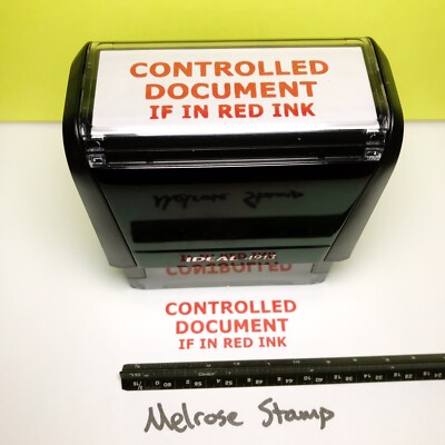 Controlled Document If In Red Ink Rubber Stamp Ideal 4913 | eBay