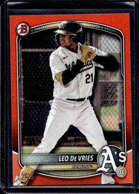 2025 Bowman Draft Leo De Vries Orange Border #/25 Athletics | eBay