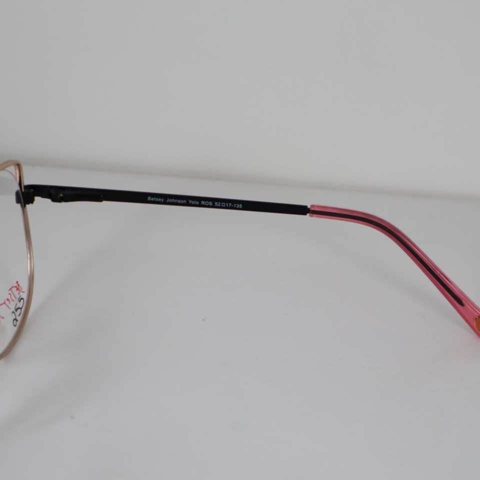 Betsey Johnson Yolo ROS Rose Gold Cat-Eye Eyeglasses Frames 52-17-135mm ...