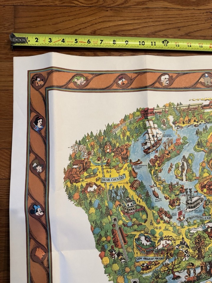 Vintage 1978 Disneyland Illustrated Map Wall Poster 44" x 30" | eBay