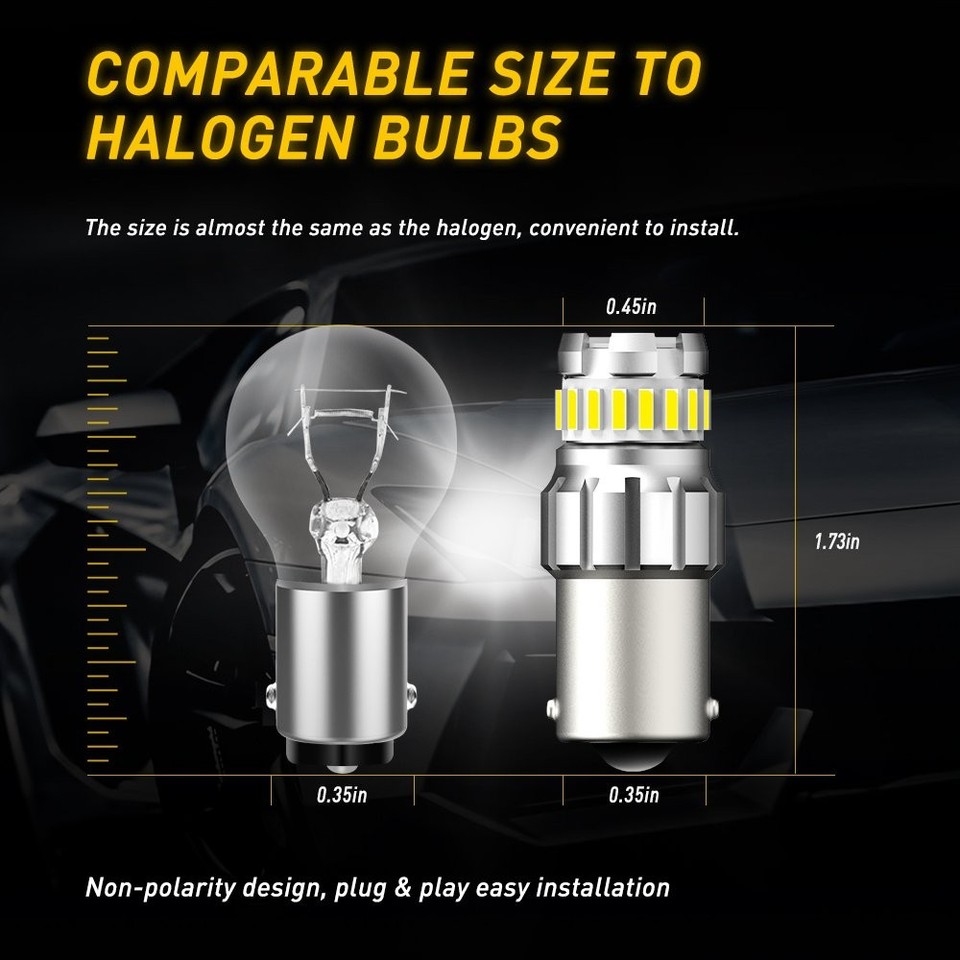 4x 1156 LED Tail Brake Stop Backup Reverse Turn Signal Lights Bulbs ...