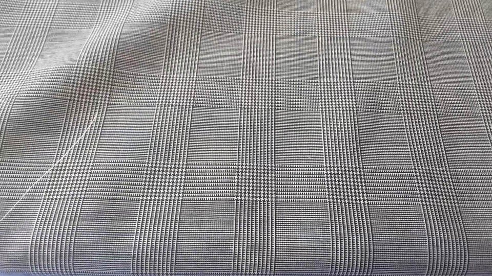 Mohair and Wool Scabal PoW blue windowpane 3-3/4 Yds 60" W | eBay
