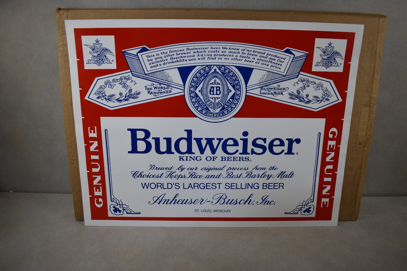 2 Vintage Budweiser Facsimile Labels Decals Large 18" X 14" New | eBay