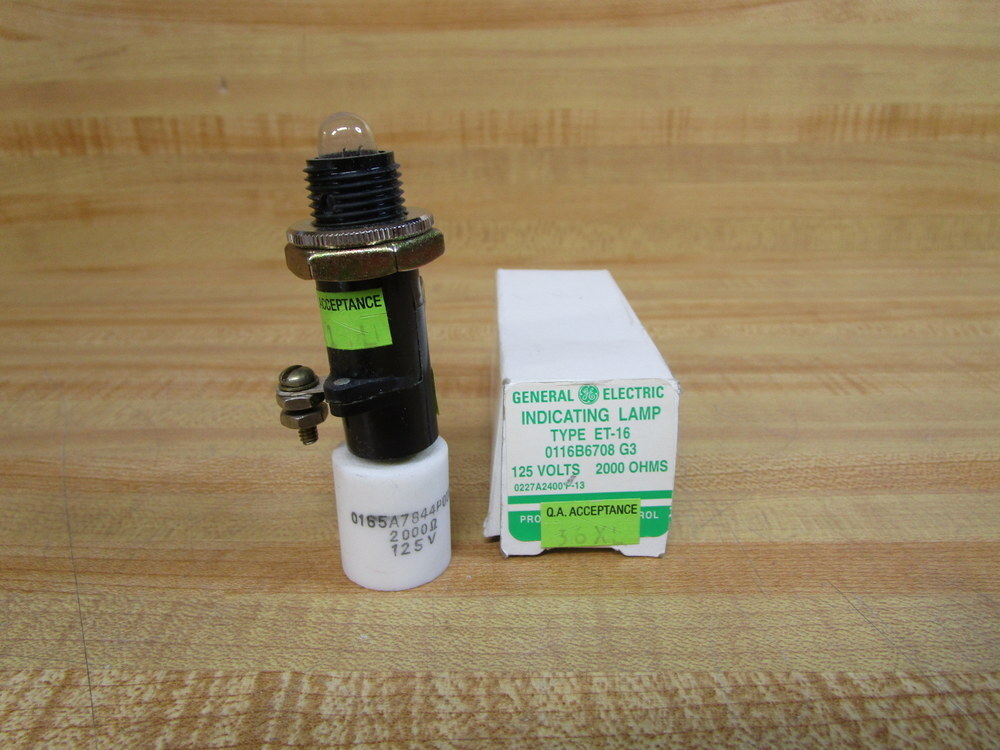 General Electric GE 0116B6708G3 Red Indicating Lamp 125v for sale ...
