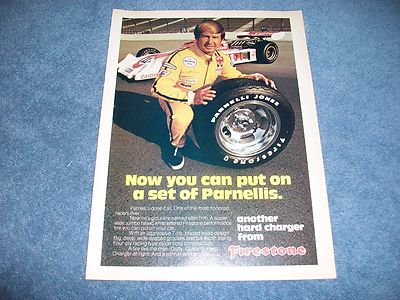 1974 Parnelli Jones Firestone Tires Vintage Ad "Now You Can Put On a ...